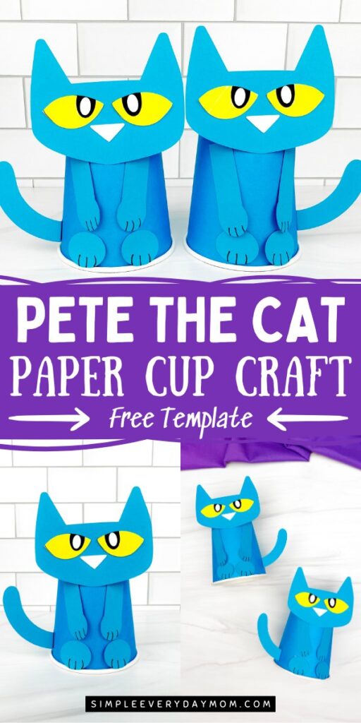 Pete the Cat Paper Cup Craft For Kids W/ PDF Template