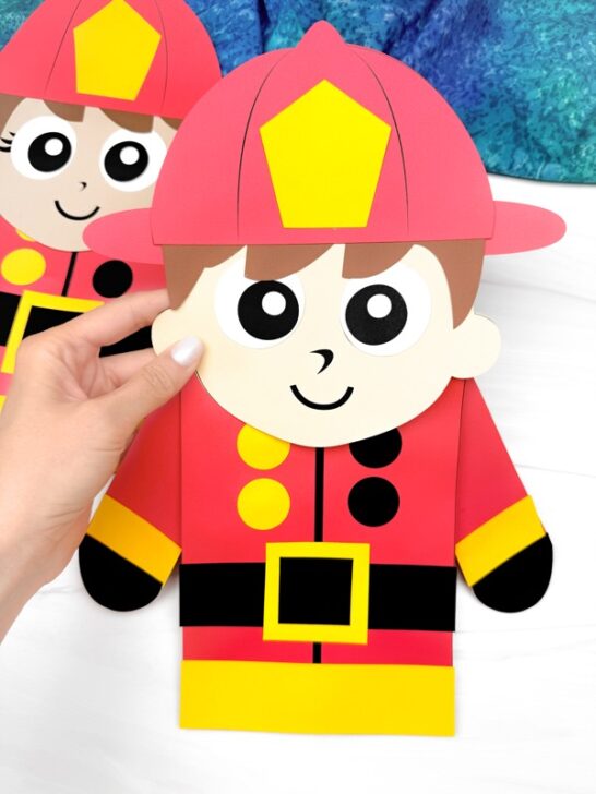 Firefighter Puppet Craft For Kids W/Free Template