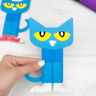 Pete the Cat Popsicle Stick Craft (Free PDF Template)