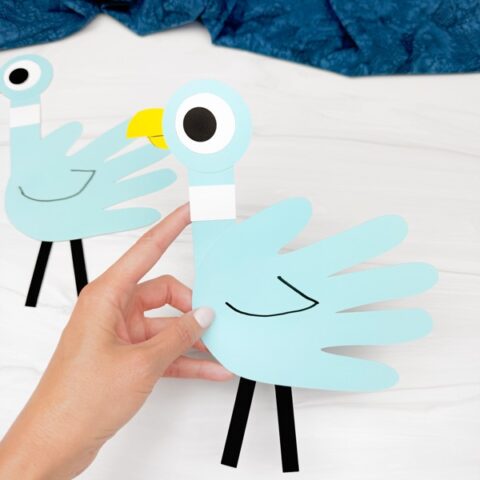 Mo Willems Inspired Handprint Pigeon Craft For Kids