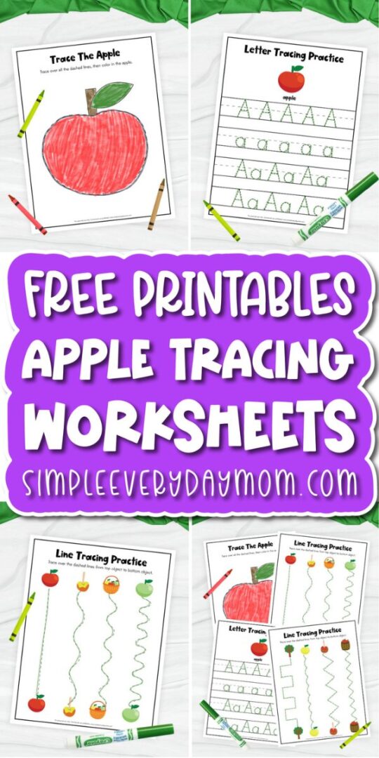Free Apple Tracing Worksheets For Kids