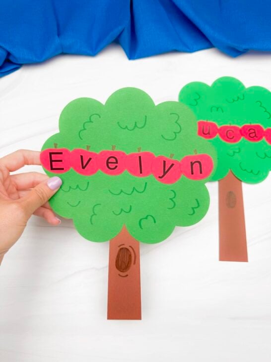 Apple Tree Name Craft For Kids (Free PDF Template)