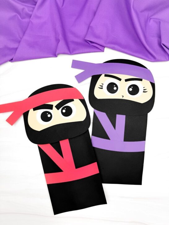 Ninja Puppet Craft For Kids (Free PDF Template)