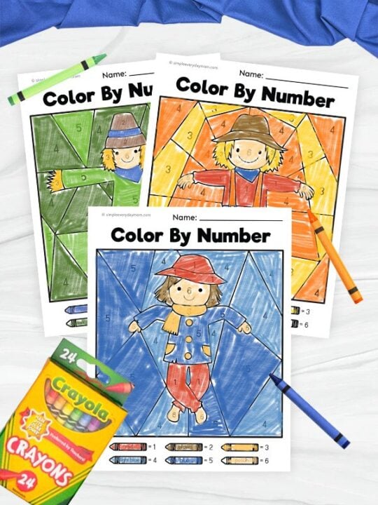 Free Printable Scarecrow Color By Numbers