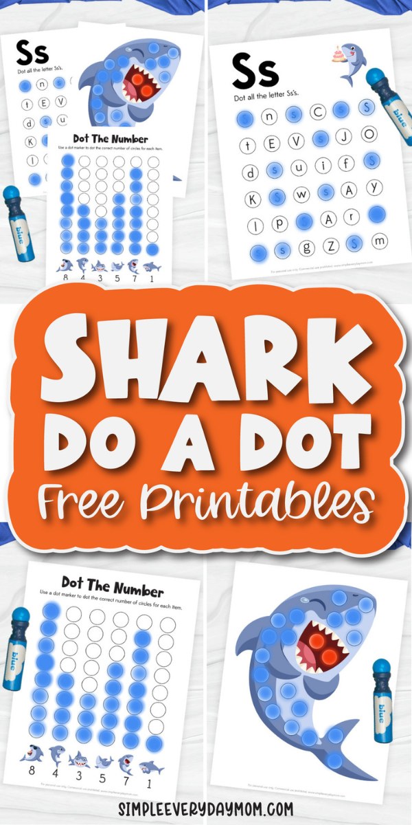 Free Printable Shark Do a Dot Printables For Kids