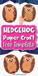 Hedgehog Paper Craft For Kids (Free PDF Template)