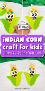 Indian Corn Craft For Kids (Free Printable Template)