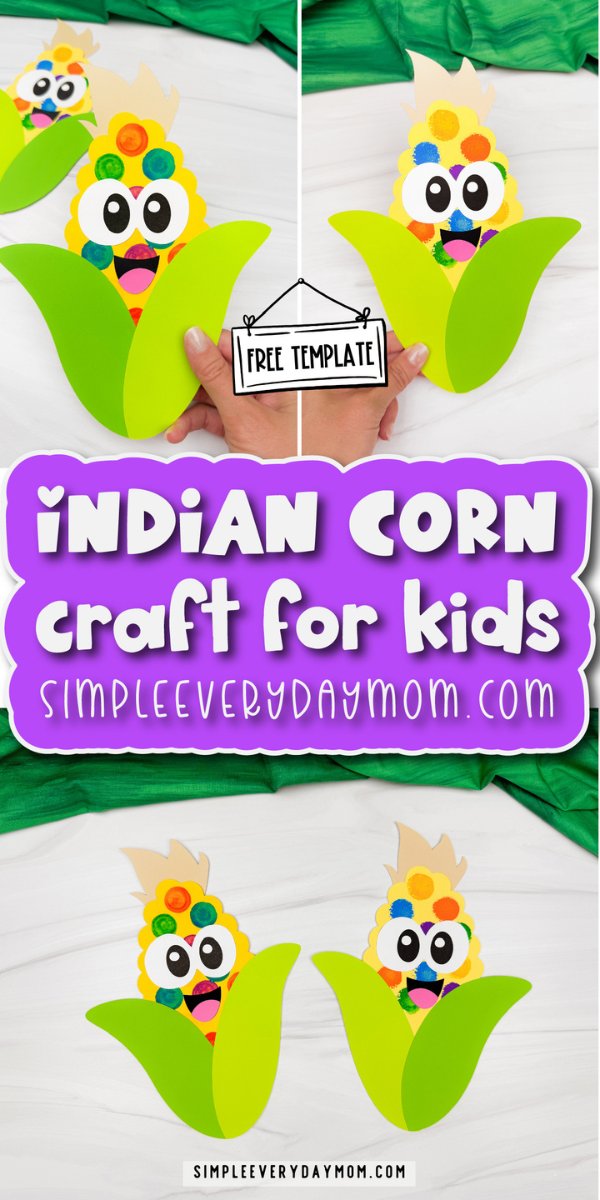 Indian Corn Craft For Kids (Free Printable Template)