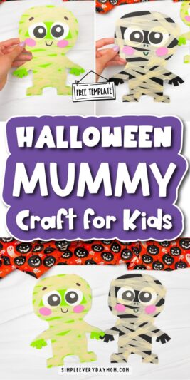 Fun Halloween Mummy Craft (Free Printable Template)