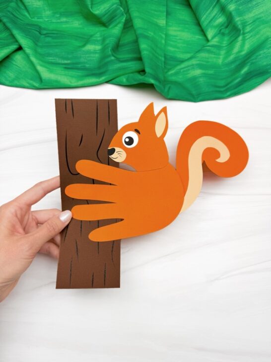 Squirrel Handprint Craft For Kids(Free PDF Template)