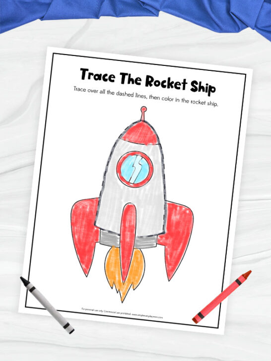 Free Printable Space Tracing Worksheets For Kids