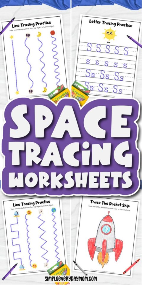 Free Printable Space Tracing Worksheets For Kids