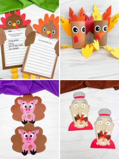 Paper Strip Turkey Craft (Free Printable Template)
