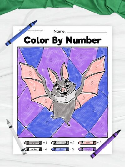 Free Printable Bat Color By Numbers For Kids
