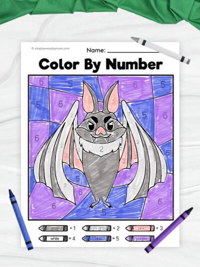 Free Printable Bat Color By Numbers For Kids