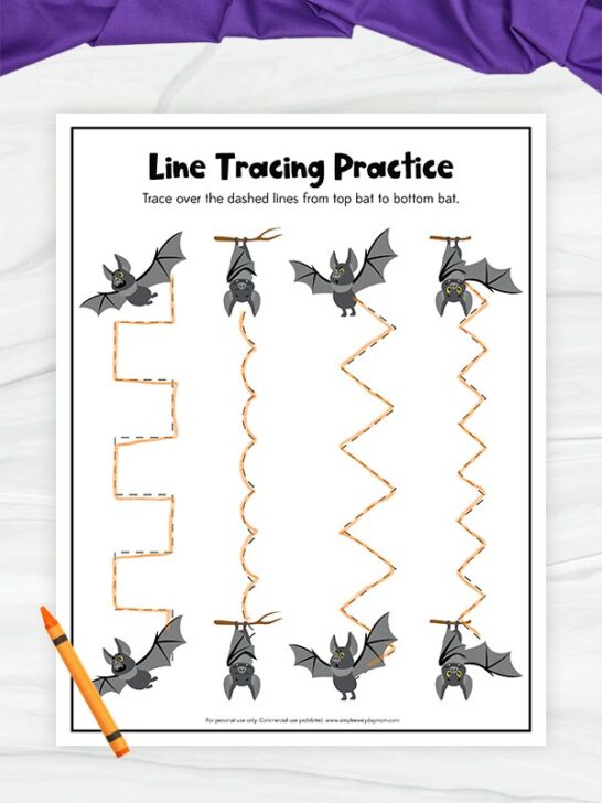 Free Printable Bat Tracing Worksheets For Kids