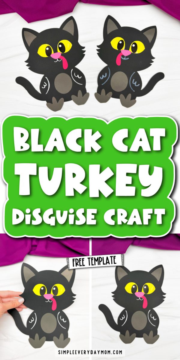 Black Cat Turkey Disguise Craft For Kids(Free PDF Template)