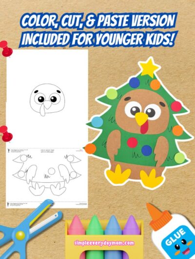 Christmas Tree Turkey Disguise (Free Printable Template)