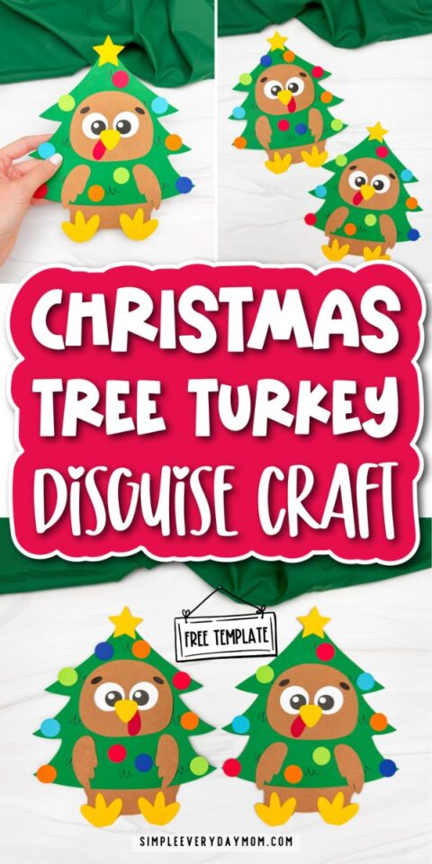 Christmas Tree Turkey Disguise (Free Printable Template)