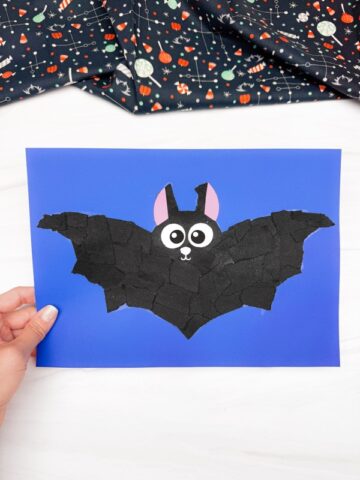 Torn Paper Bat Craft For Kids (Free PDF Template)