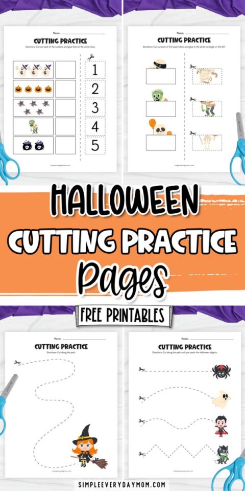 Free Printable Halloween Cutting Practice Worksheets For Kids