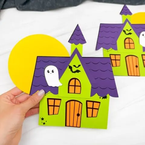 Haunted House Craft For Kids (Free PDF Template)