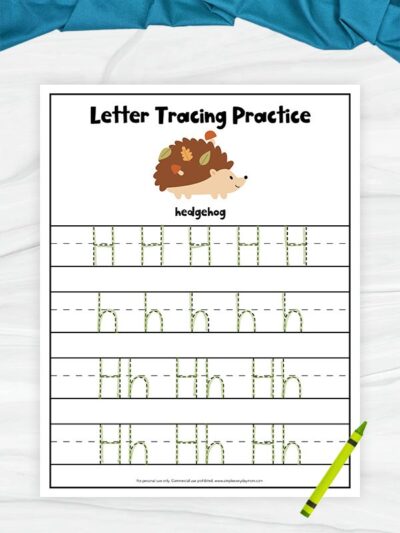 Free Printable Hedgehog Tracing Worksheets
