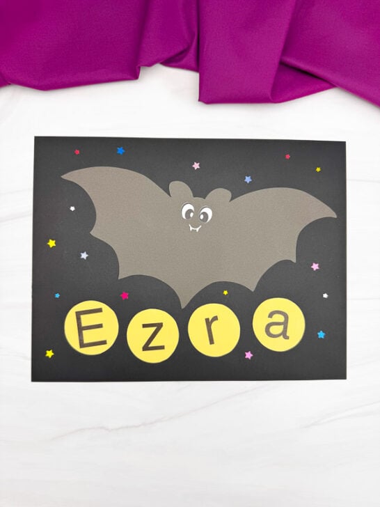 Halloween Bat Name Craft (Free PDF Template)