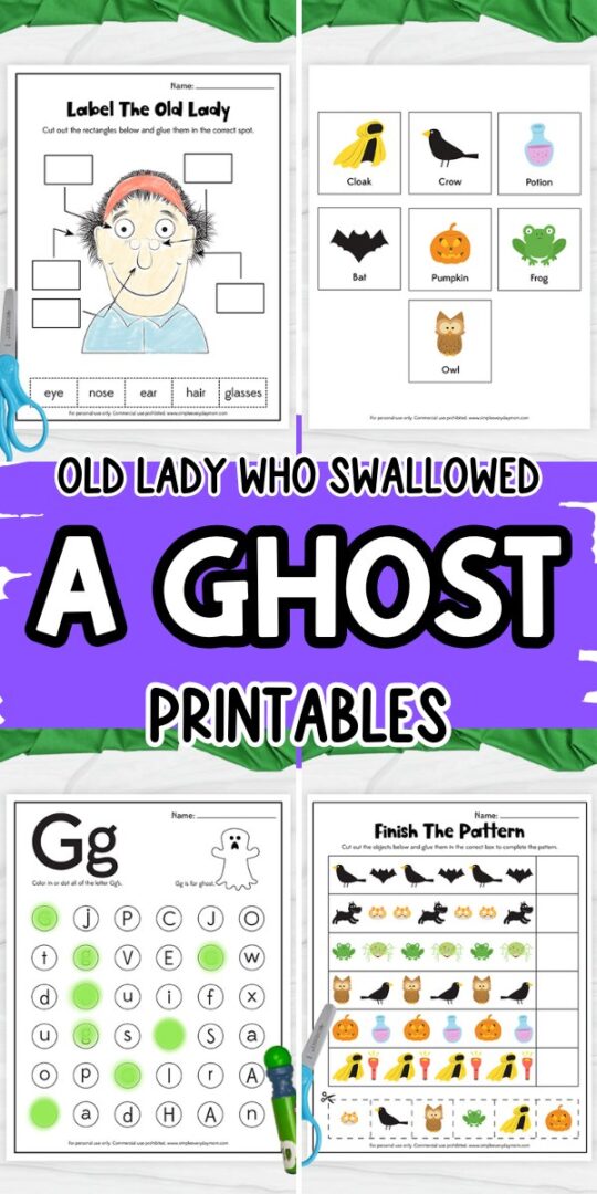 Free Printable There Was An Old Lady Who Swallowed A Ghost Activities