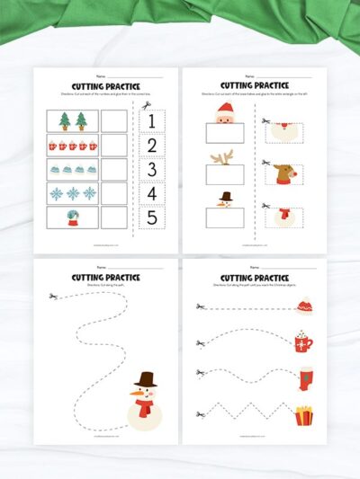 Free Printable Christmas Cutting Worksheets