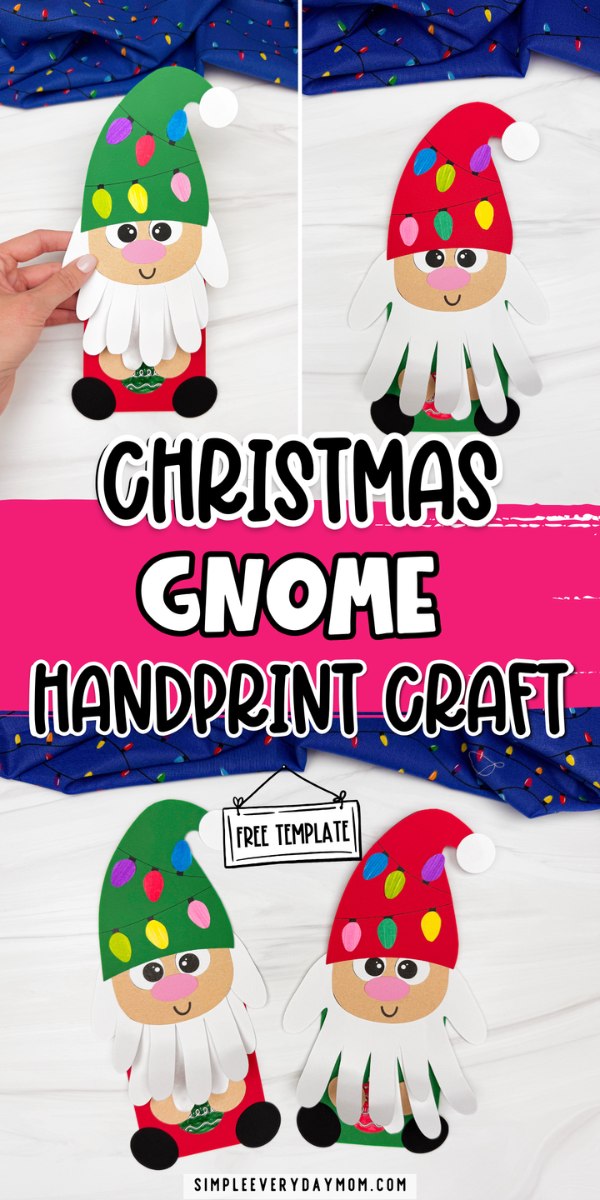Handprint Christmas Gnome Craft (Free Printable Template)