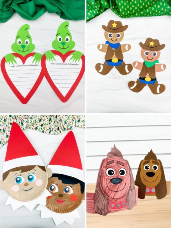 Torn Paper Grinch Craft (Free Printable Template)