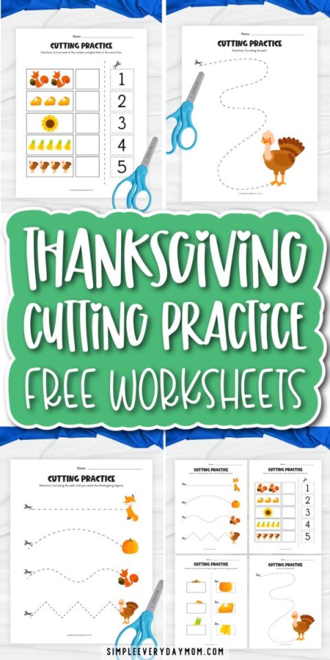 Free Printable Thanksgiving Cutting Practice Worksheets