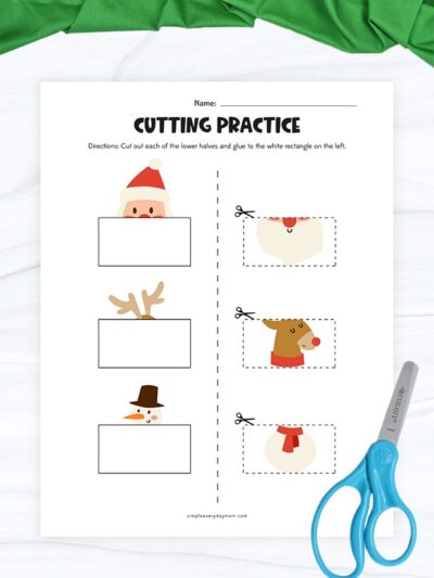 Free Printable Christmas Cutting Worksheets