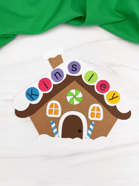 Gingerbread House Name Craft (Free Printable Template)