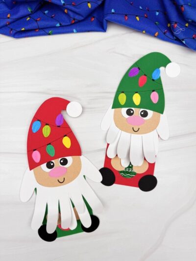 Handprint Christmas Gnome Craft (Free Printable Template)