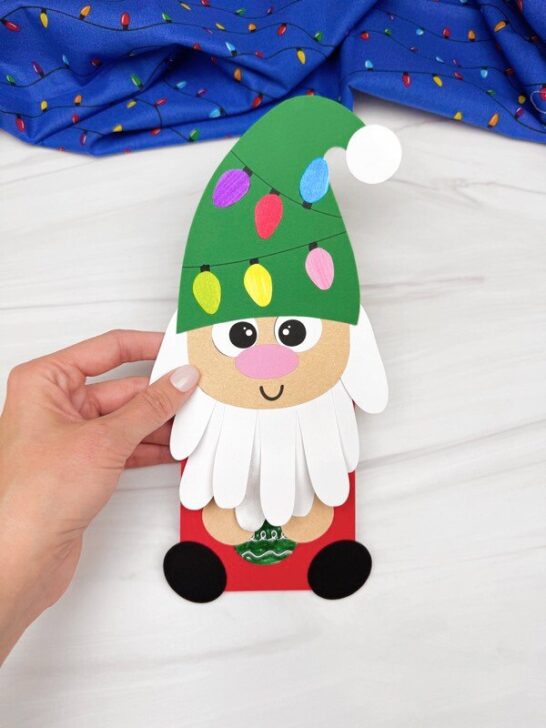 Handprint Christmas Gnome Craft (Free Printable Template)