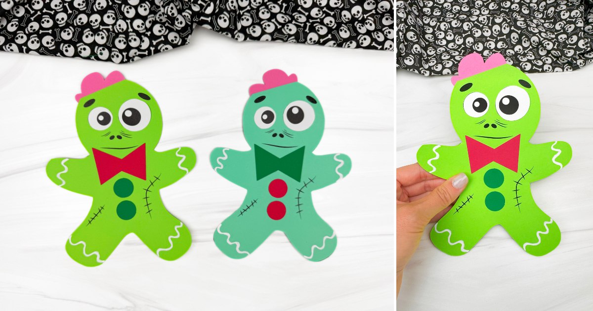Zombie Gingerbread Man Craft For Kids (Free Printable Template)