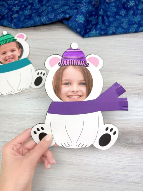 Polar Bear Photo Craft For Kids (Free Printable Template)
