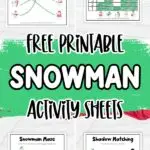 Free Printable Snowman Activity Sheets