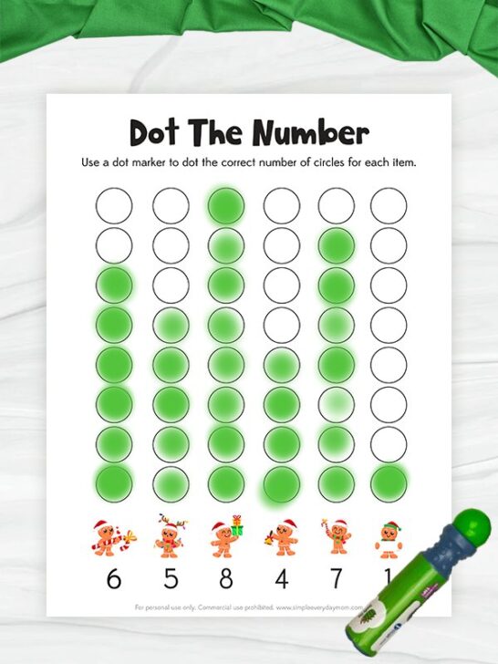 Free Printable Gingerbread Man Do A Dots Worksheets