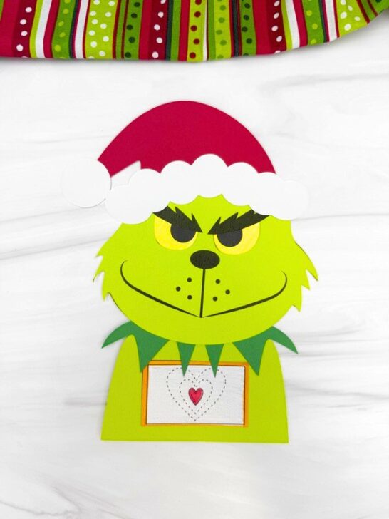 Grinch Heart Craft (Free Printable Template)