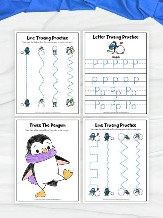 Free Printable Penguin Tracing Worksheets