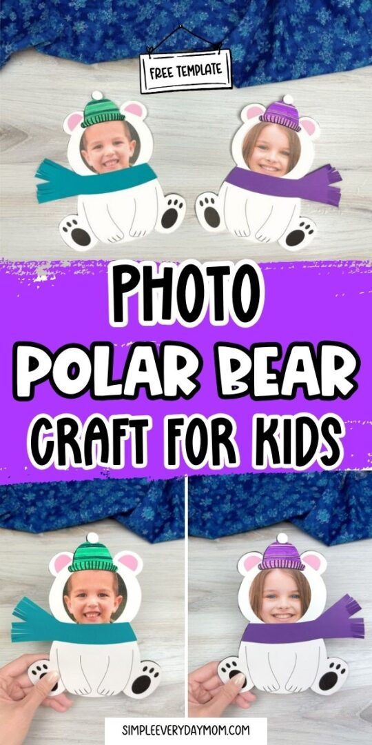Polar Bear Photo Craft For Kids (Free Printable Template)