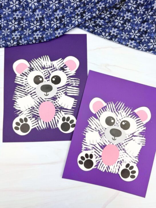 Easy Polar Bear Shape Craft (Free Template)
