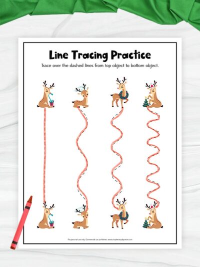 Free Printable Reindeer Tracing Worksheets For Kids