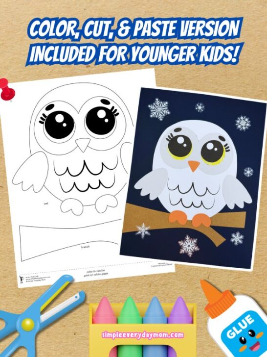 Adorable Arctic Owl Craft For Kids (Free Printable Template)