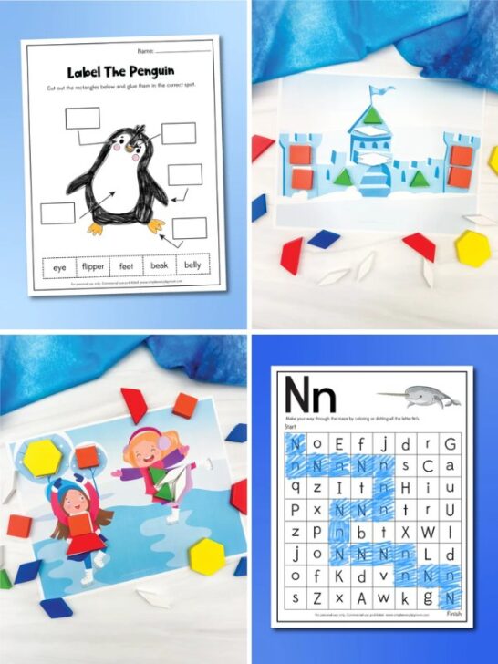 Easy Polar Bear Shape Craft (Free Template)