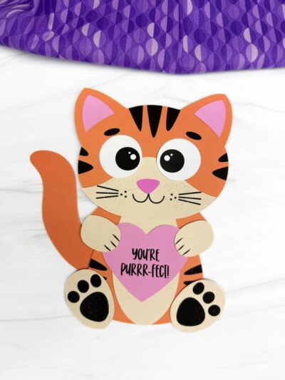 Make This Cute Cat Valentine Craft – Free Template Included!