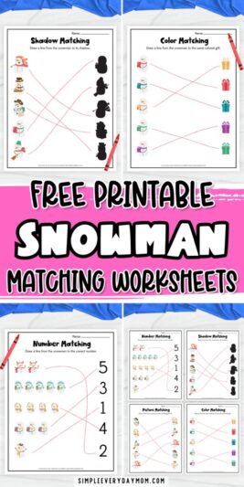 Free Printable Snowman Matching Worksheets